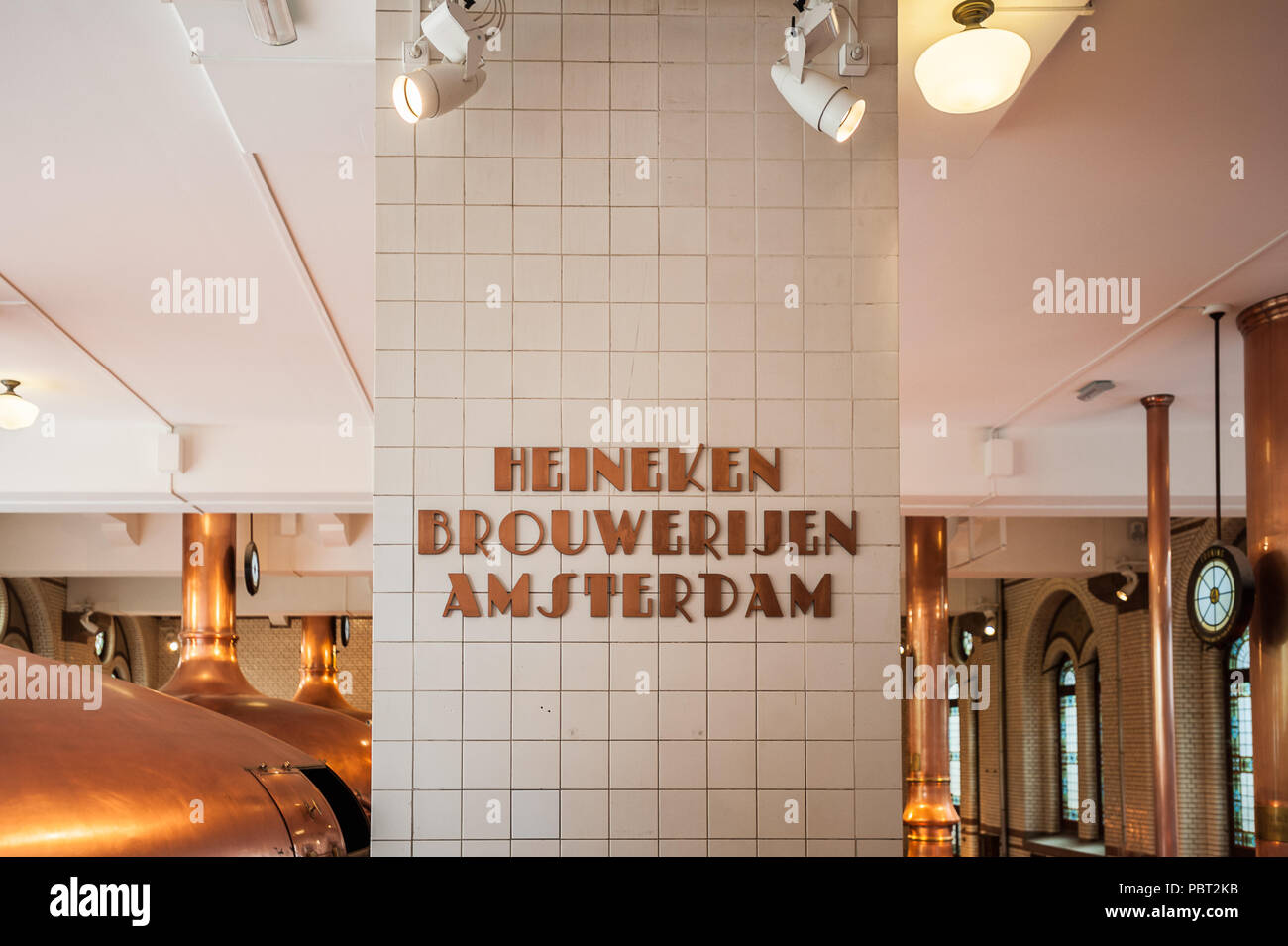 AMSTERDAM, NETHERLANDS - JUN 3, 2015: Interior of the Heineken ...