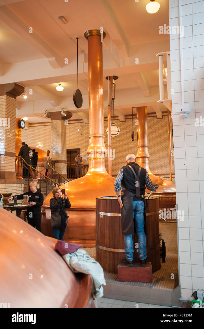 AMSTERDAM, NETHERLANDS - JUN 3, 2015: Interior of the Heineken ...