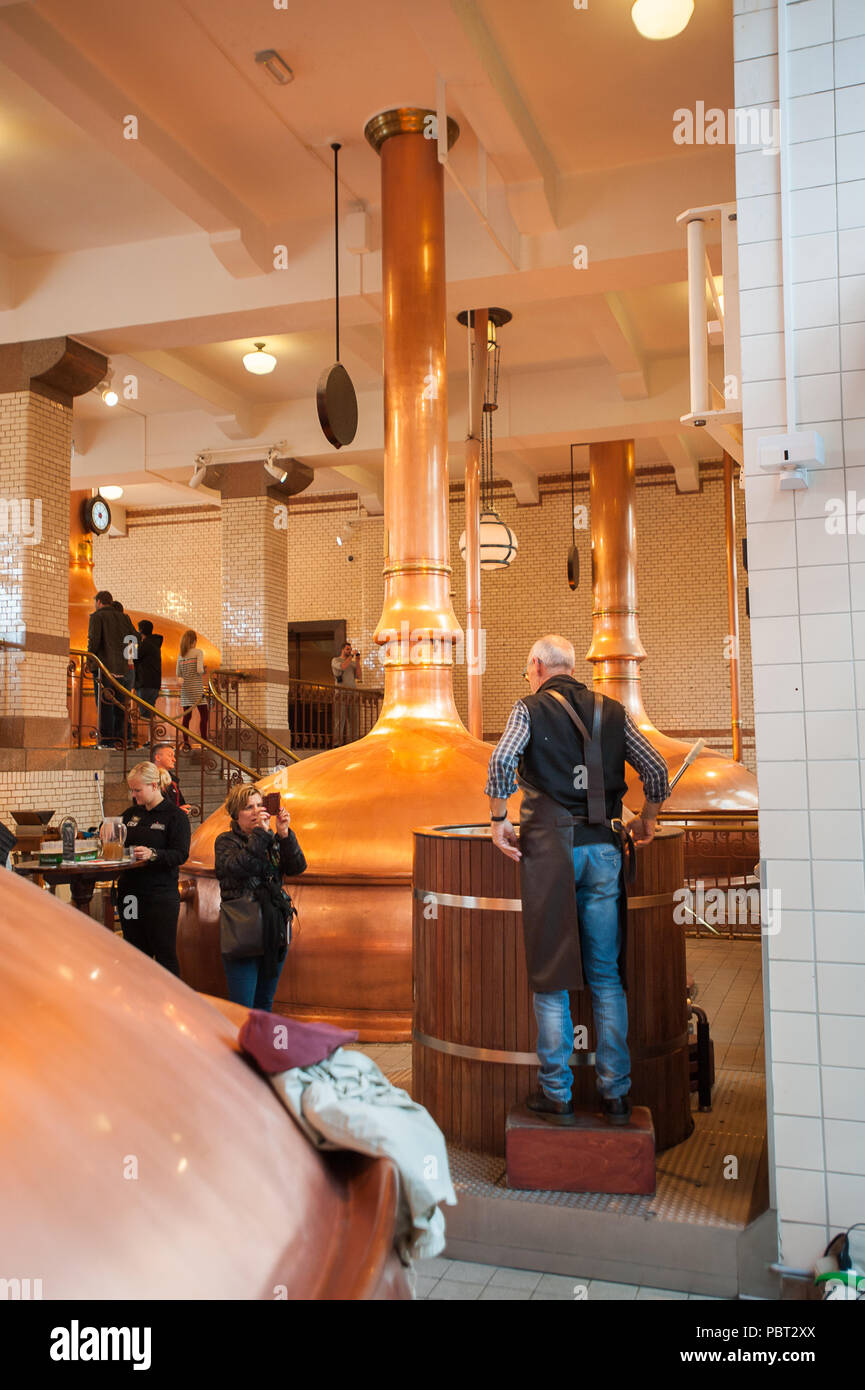 AMSTERDAM, NETHERLANDS - JUN 3, 2015: Interior of the Heineken ...