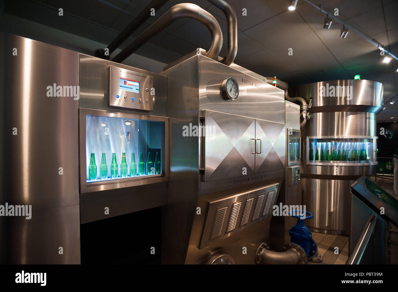 AMSTERDAM, NETHERLANDS - JUN 3, 2015: Bottles of Heineken at the ...