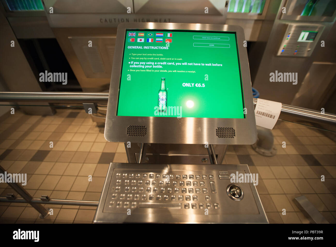 AMSTERDAM, NETHERLANDS - JUN 3, 2015: Bottles of Heineken at the ...