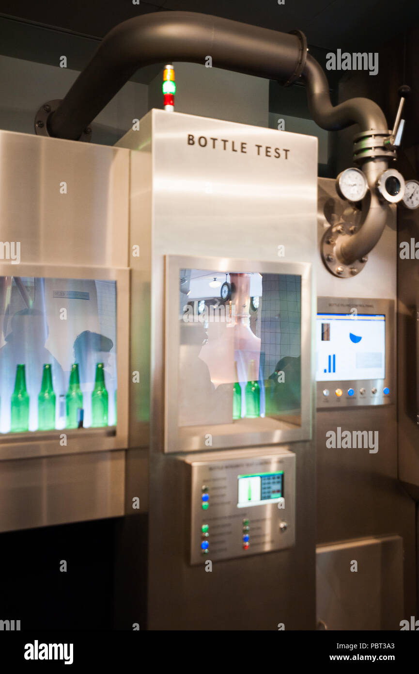 AMSTERDAM, NETHERLANDS - JUN 3, 2015: Bottles of Heineken at the ...