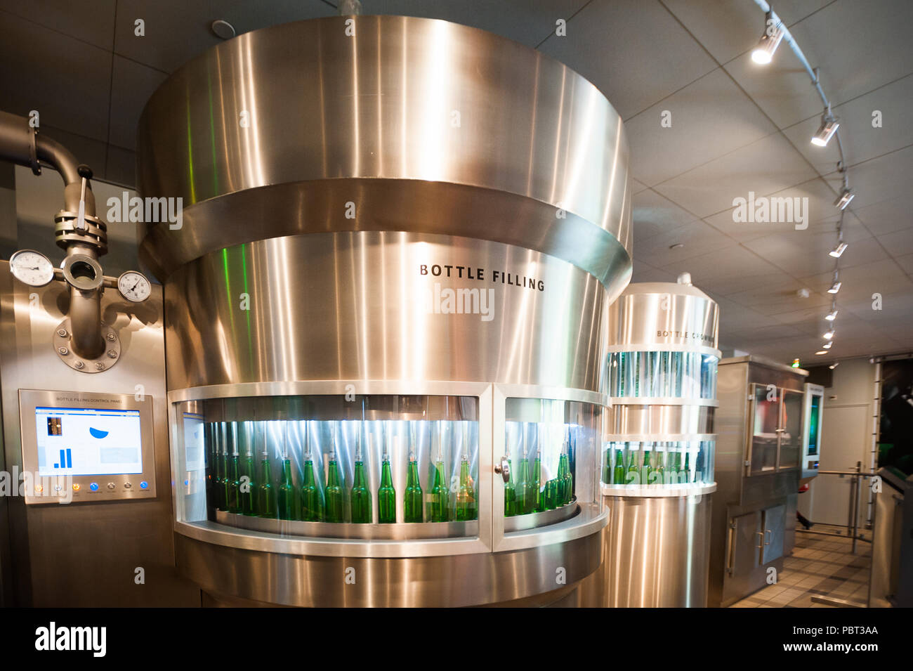 AMSTERDAM, NETHERLANDS - JUN 3, 2015: Bottles of Heineken at the ...