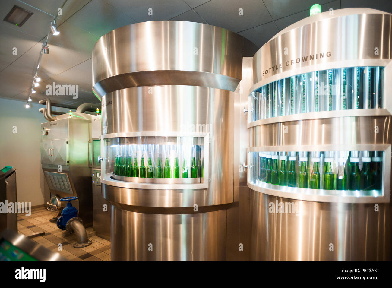 AMSTERDAM, NETHERLANDS - JUN 3, 2015: Bottles of Heineken at the ...