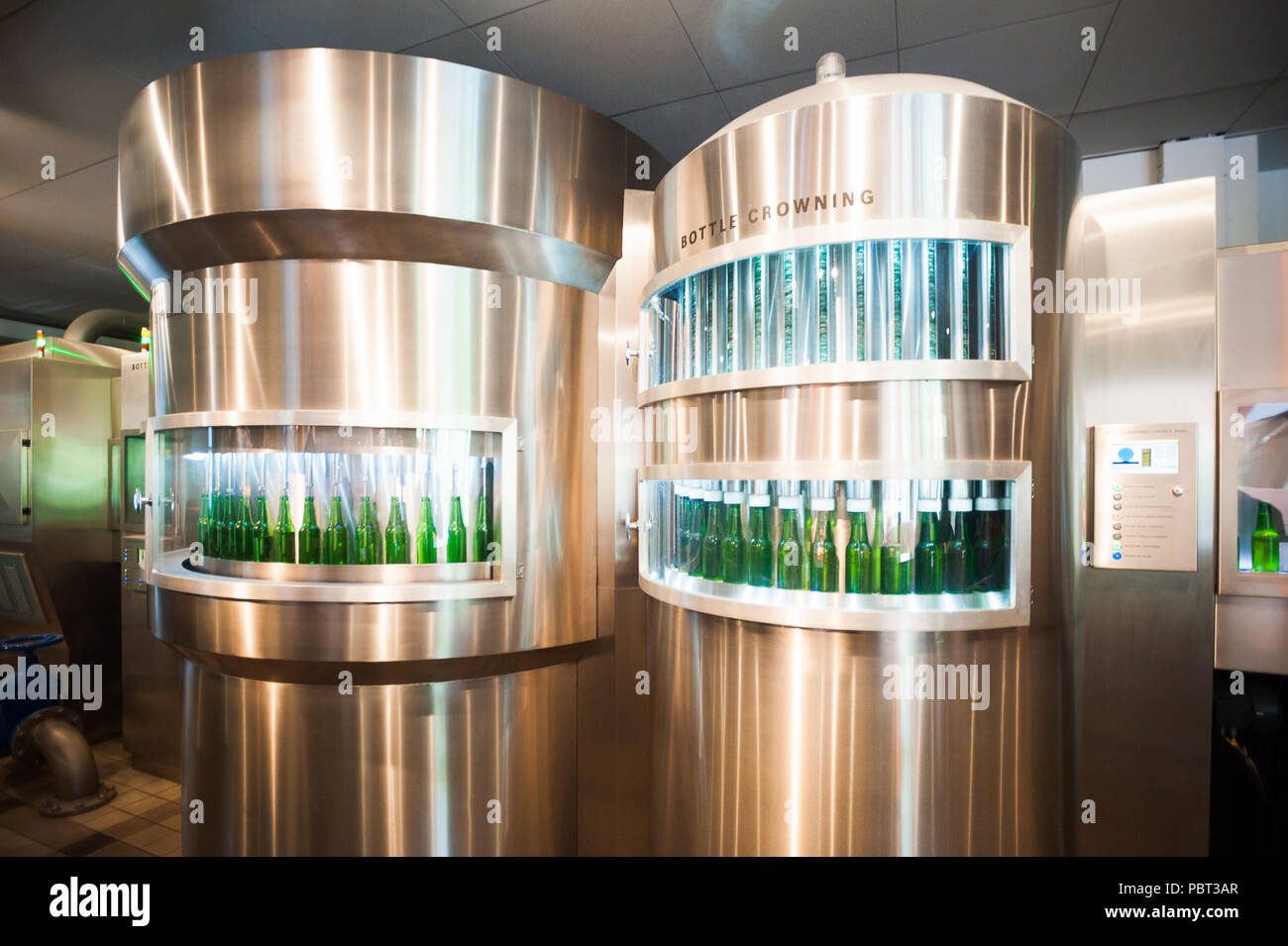 AMSTERDAM, NETHERLANDS - JUN 3, 2015: Bottles of Heineken at the ...