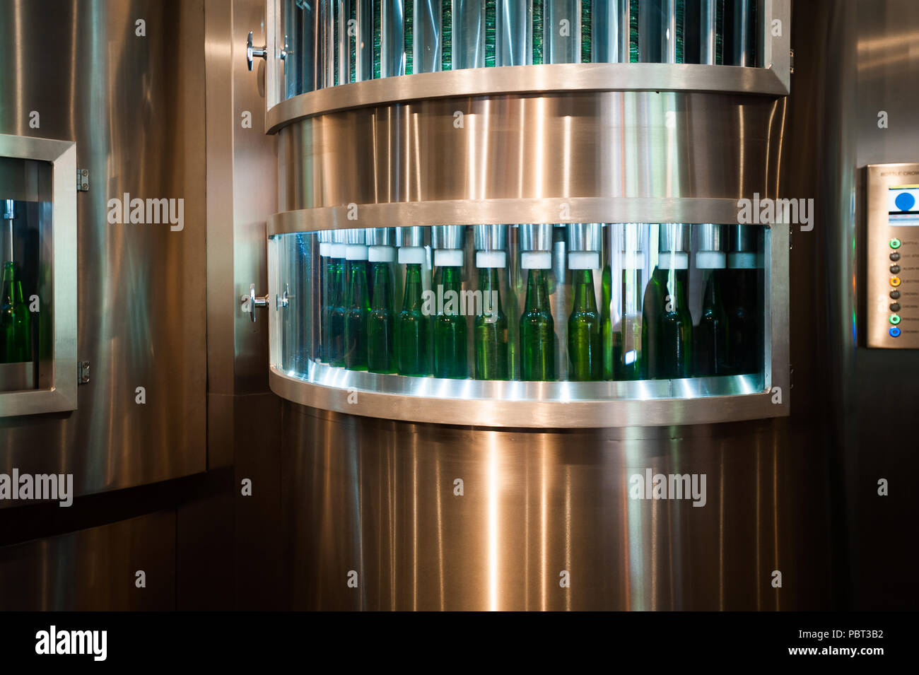 AMSTERDAM, NETHERLANDS - JUN 3, 2015: Bottles of Heineken at the ...