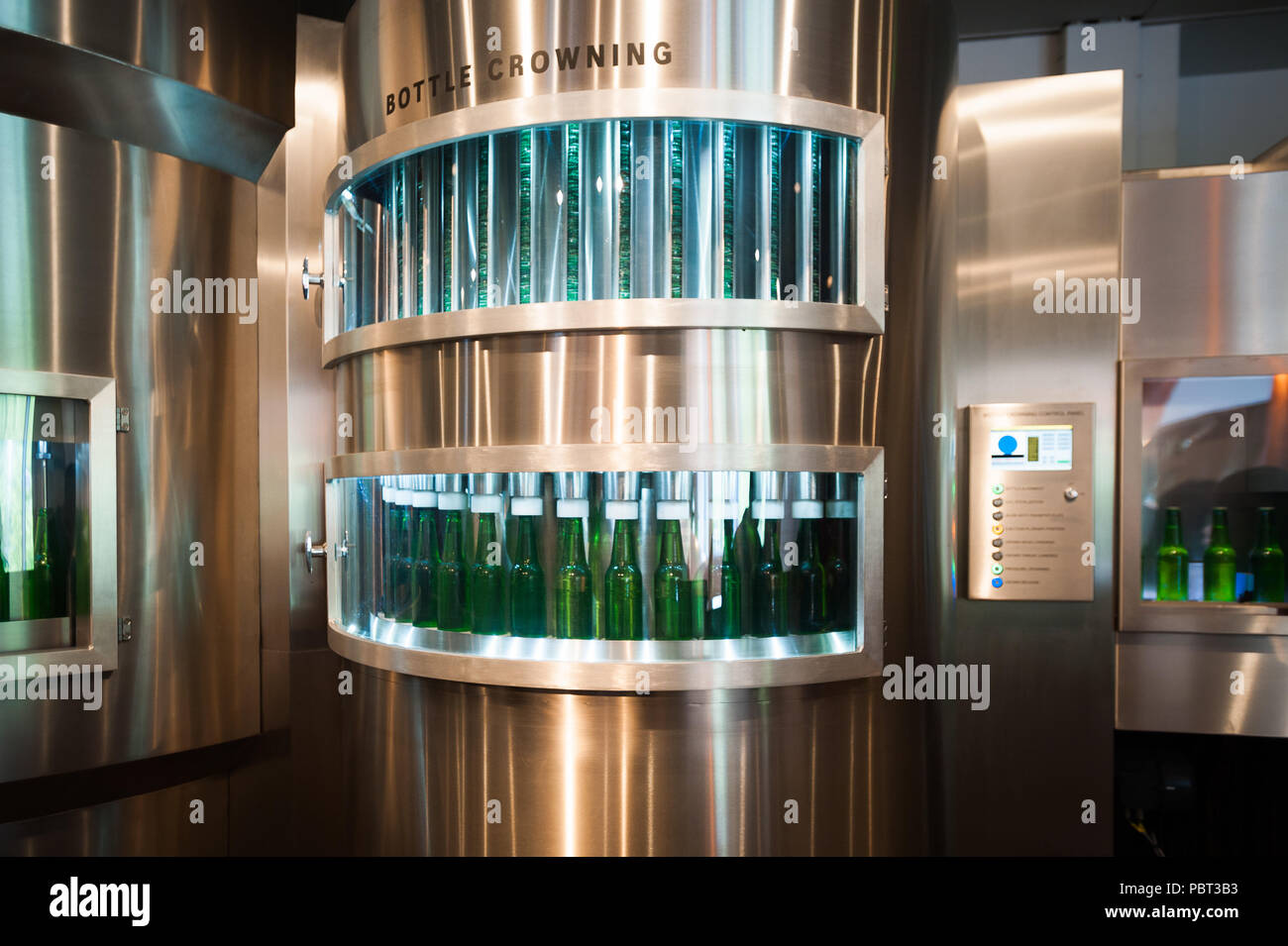 AMSTERDAM, NETHERLANDS - JUN 3, 2015: Bottles of Heineken at the ...
