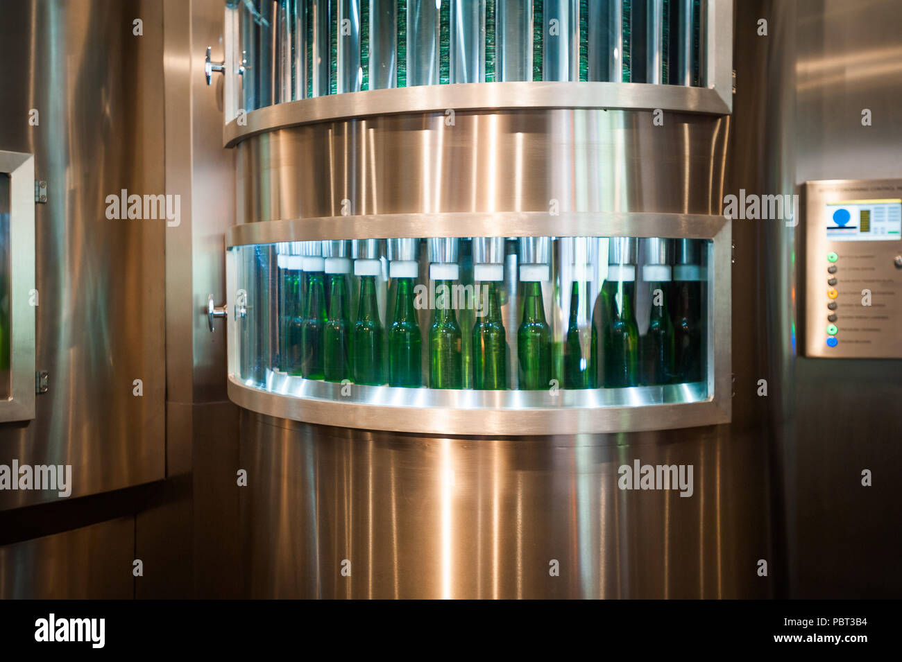 AMSTERDAM, NETHERLANDS - JUN 3, 2015: Bottles of Heineken at the ...