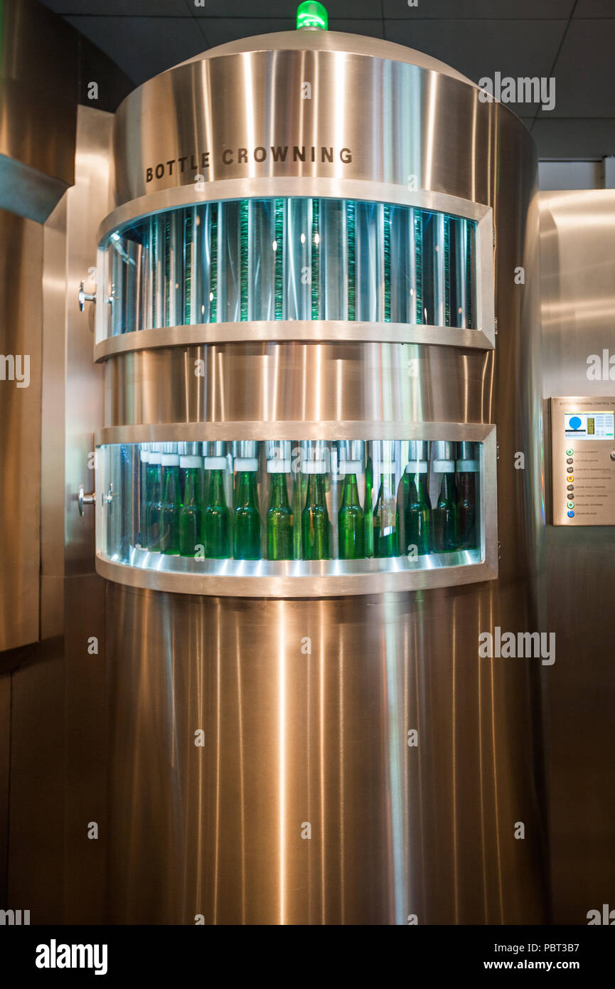 AMSTERDAM, NETHERLANDS - JUN 3, 2015: Bottles of Heineken at the ...