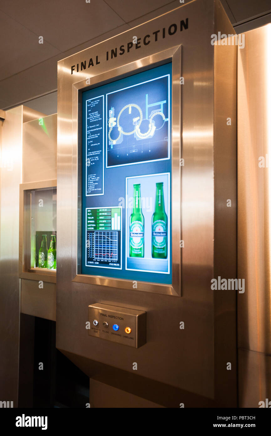 AMSTERDAM, NETHERLANDS - JUN 3, 2015: Bottles of Heineken at the ...