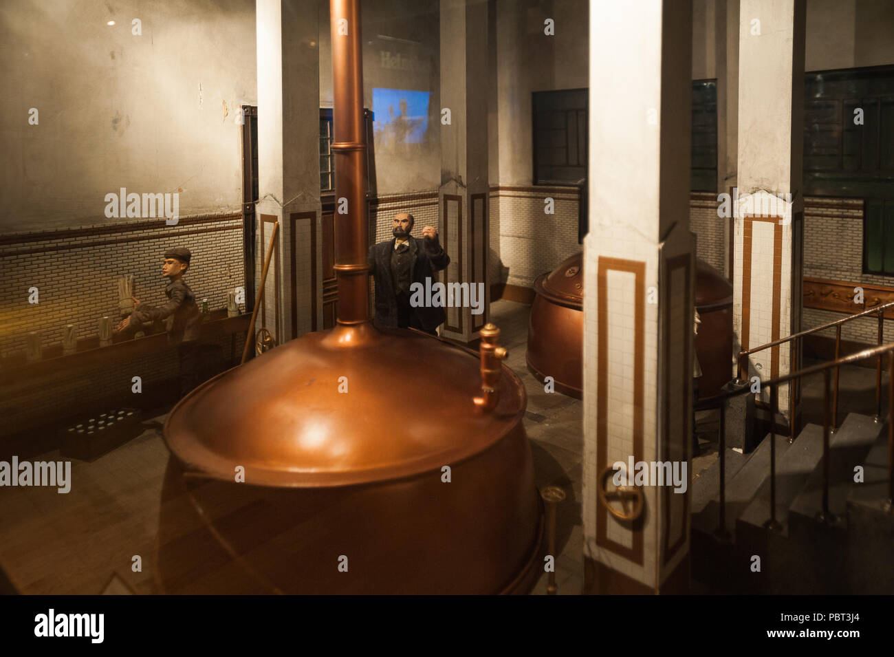 AMSTERDAM, NETHERLANDS - JUN 3, 2015: Imitation of the historic moments ...