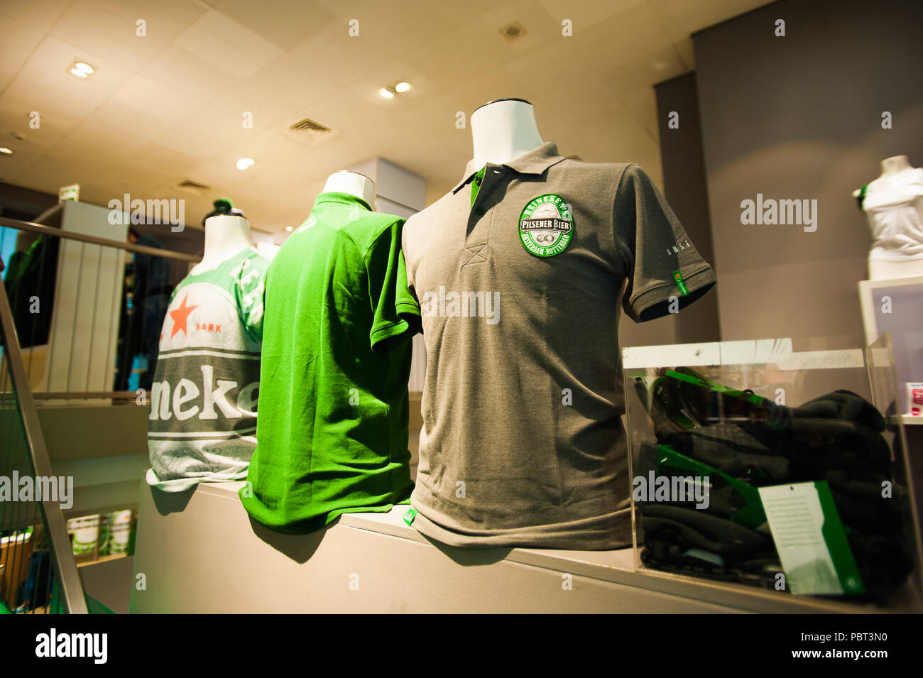 AMSTERDAM, NETHERLANDS - JUN 3, 2015: Heineken souvenir shop at the ...