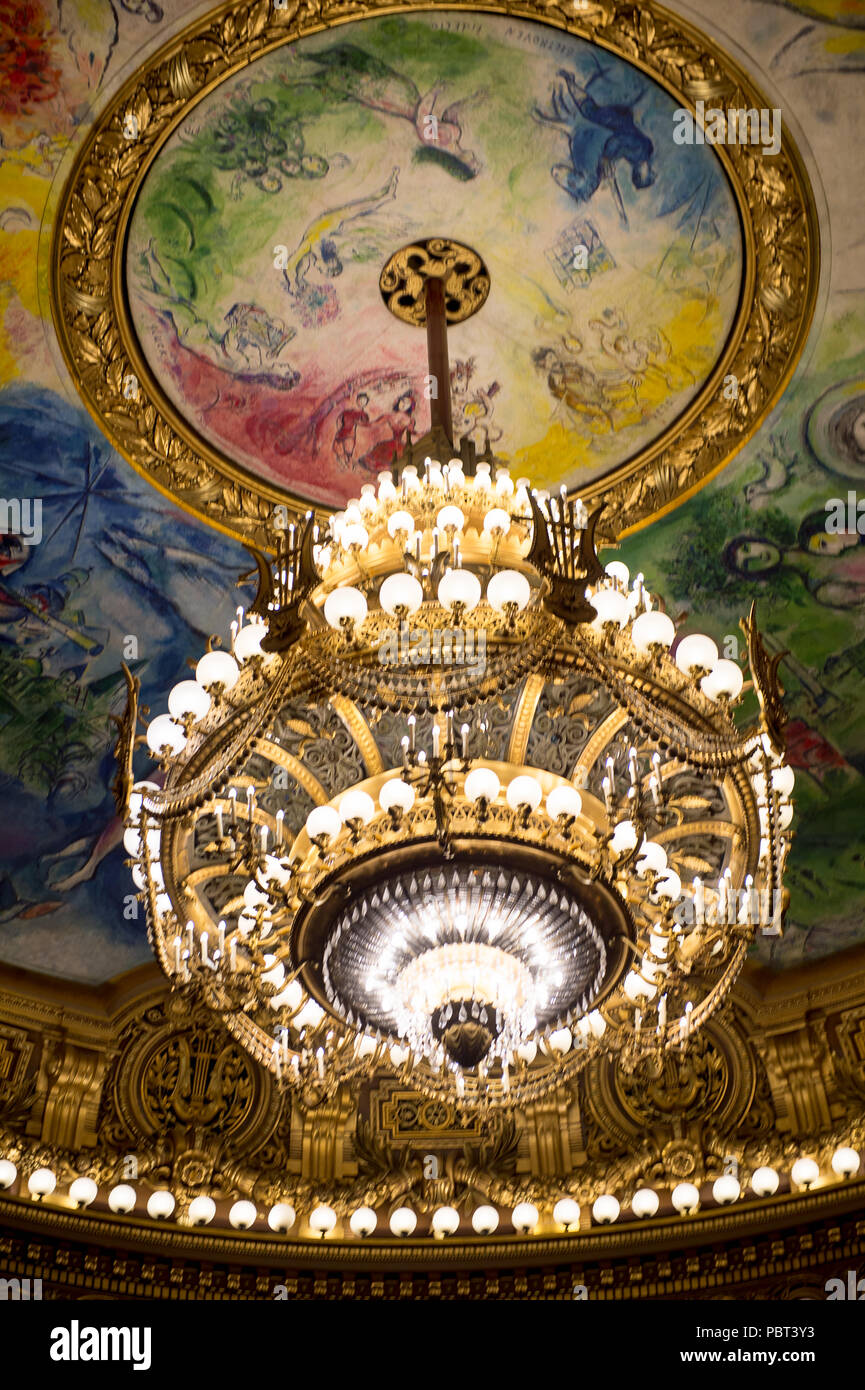 PARIS, FRANCE - JUN 6, 2015: Lamp in the Palais Garnier (Opera Garnier ...