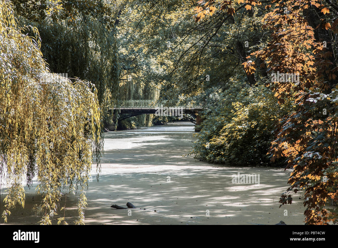 Bridge across a small river, Tiergarten, Berlin, Germany Stock Photo ...
