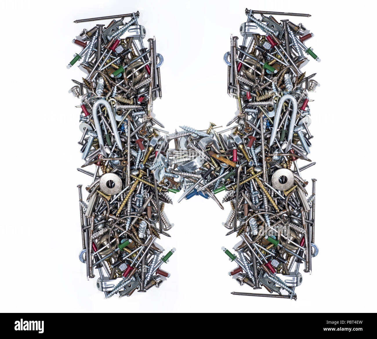 A lot of cogs, screws, bolts and moods on a white background. Latin ...