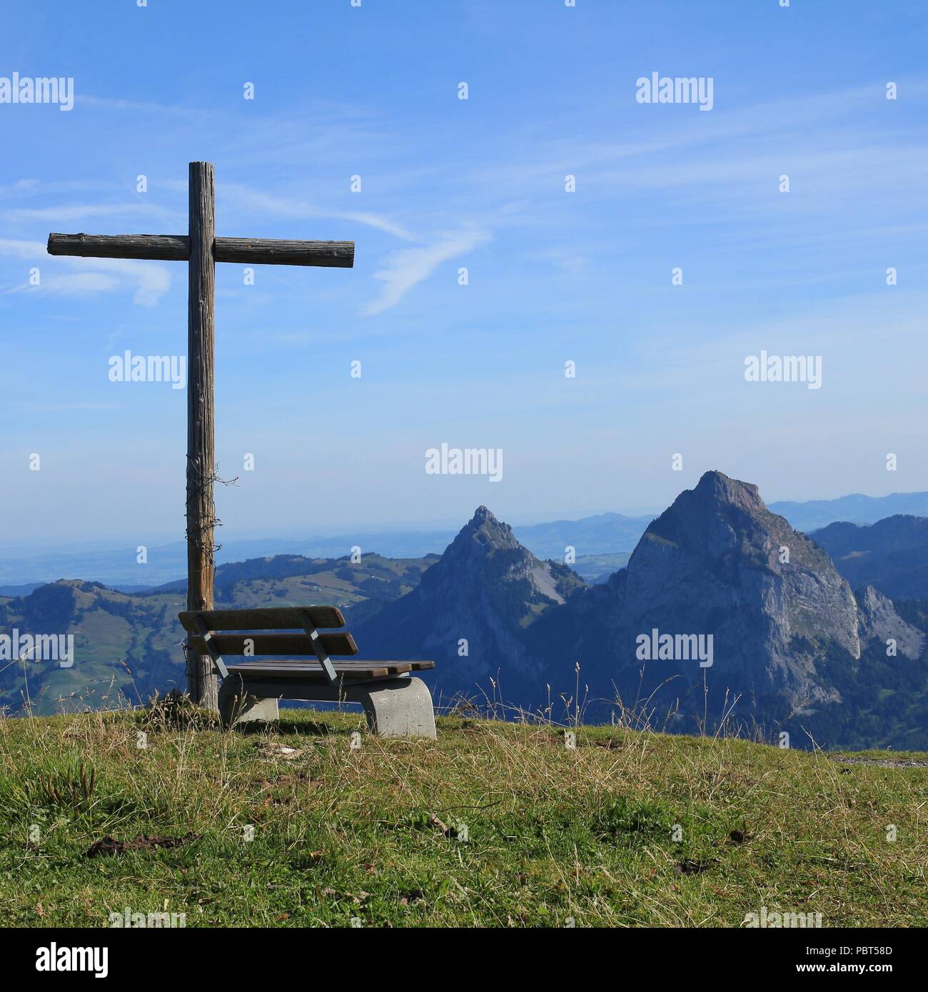 Mount Kleiner Mythen and Mount Grosser Mythen seen from Mount ...