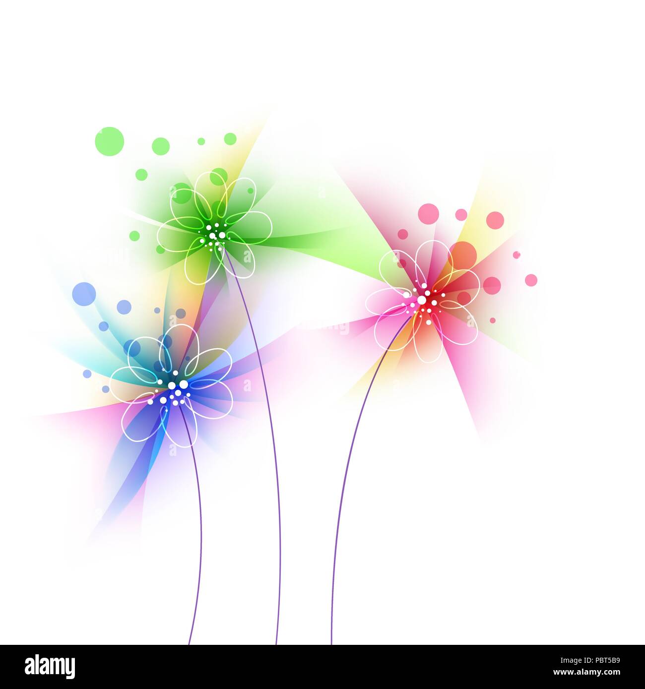 Stylized green flowers Stock Vector Images - Alamy