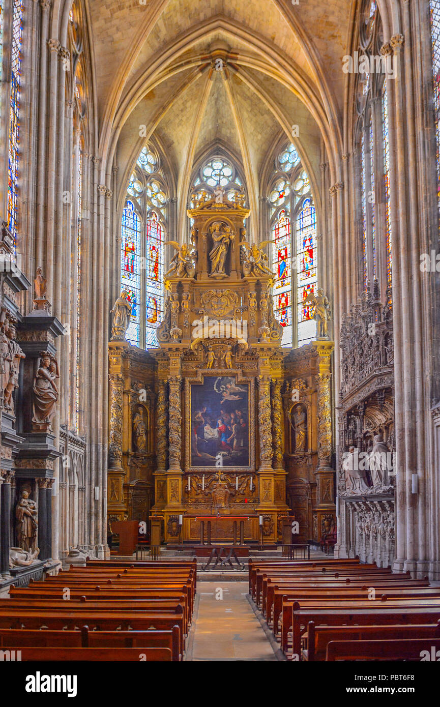 ROUEN, FRANCE - JUN 7, 2015: Rouen Cathedral (Notre Dame de Rouen), a ...