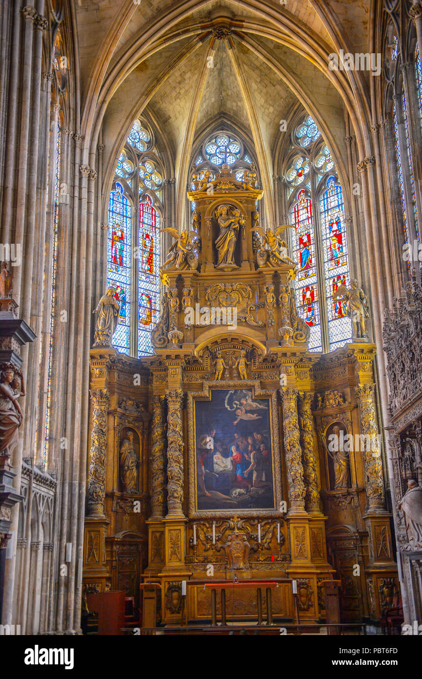 ROUEN, FRANCE - JUN 7, 2015: Rouen Cathedral (Notre Dame de Rouen), a ...