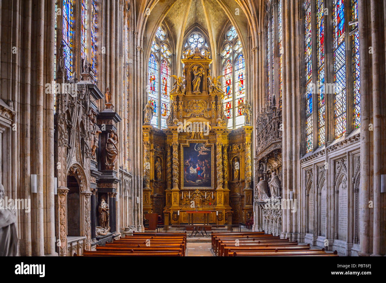ROUEN, FRANCE - JUN 7, 2015: Rouen Cathedral (Notre Dame de Rouen), a ...
