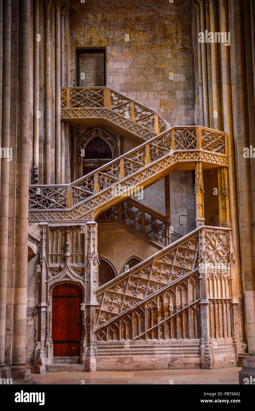 ROUEN, FRANCE - JUN 7, 2015: Rouen Cathedral (Notre Dame de Rouen), a ...