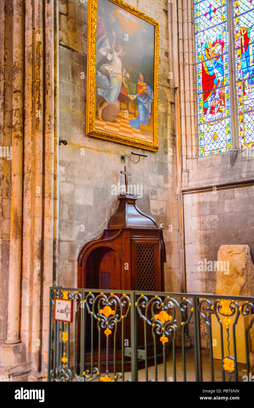 ROUEN, FRANCE - JUN 7, 2015: Rouen Cathedral (Notre Dame de Rouen), a ...