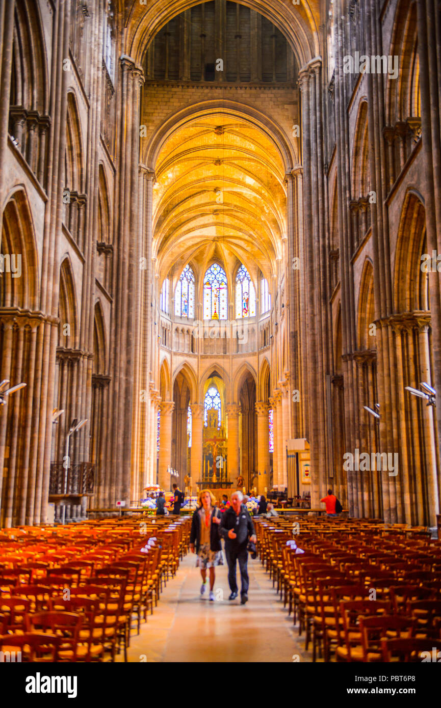 ROUEN, FRANCE - JUN 7, 2015: Rouen Cathedral (Notre Dame de Rouen), a ...