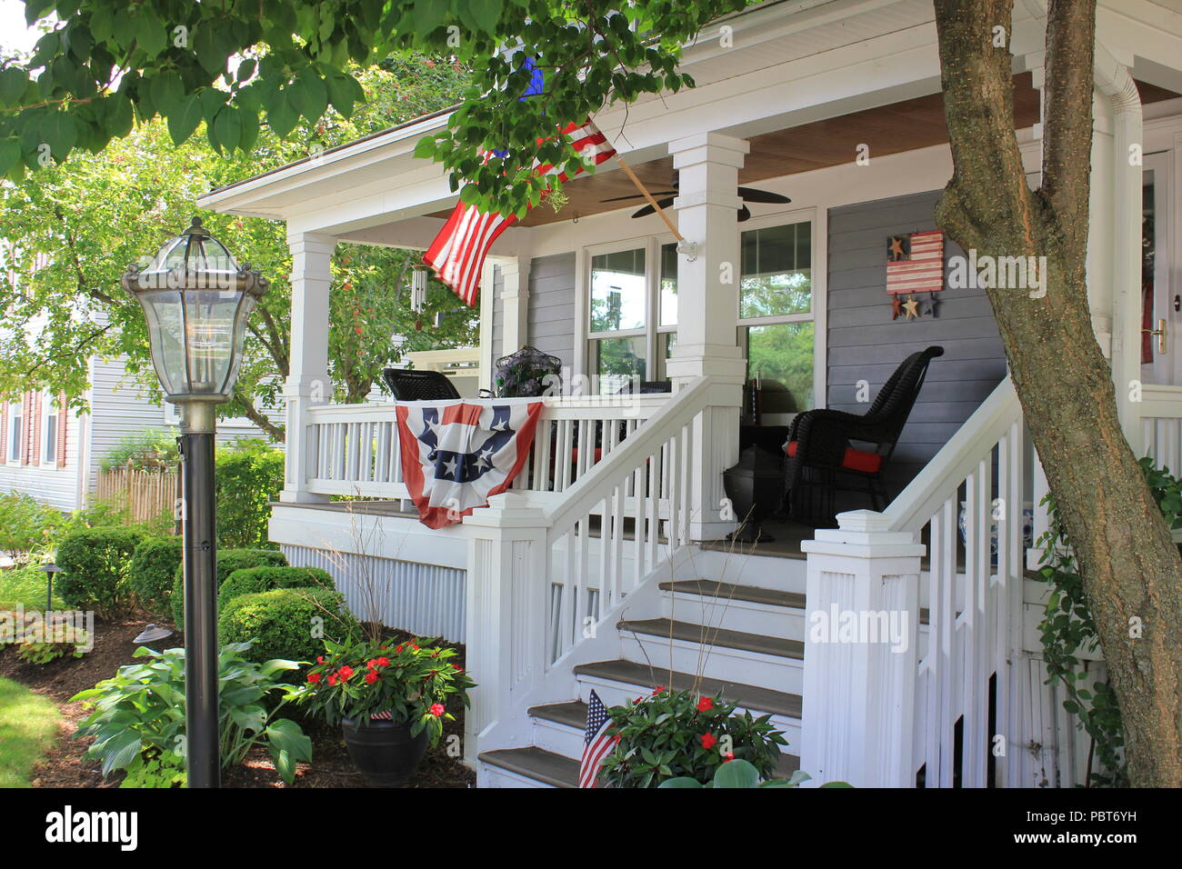 Beautiful vintage house in a small town Stock Photo - Alamy