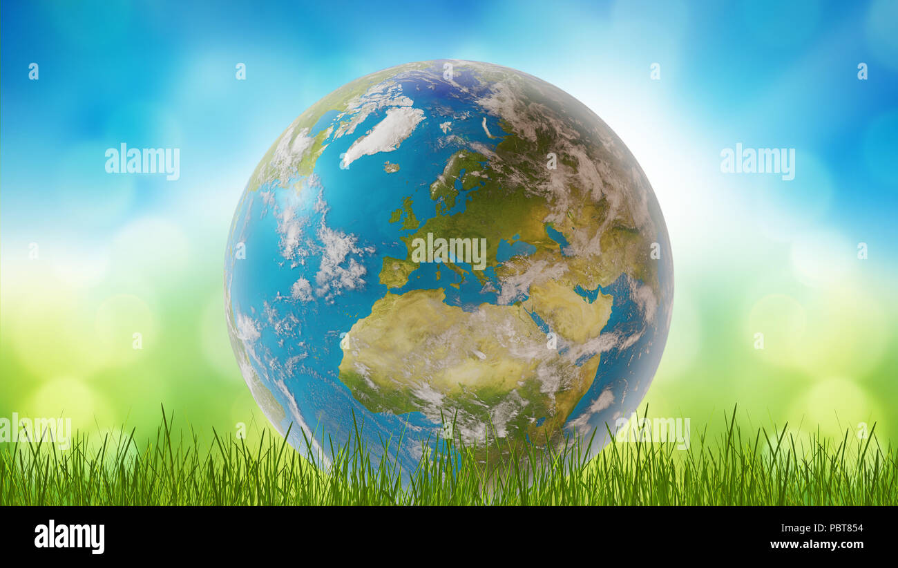 planet earth world wide 3d-illustration Stock Photo - Alamy
