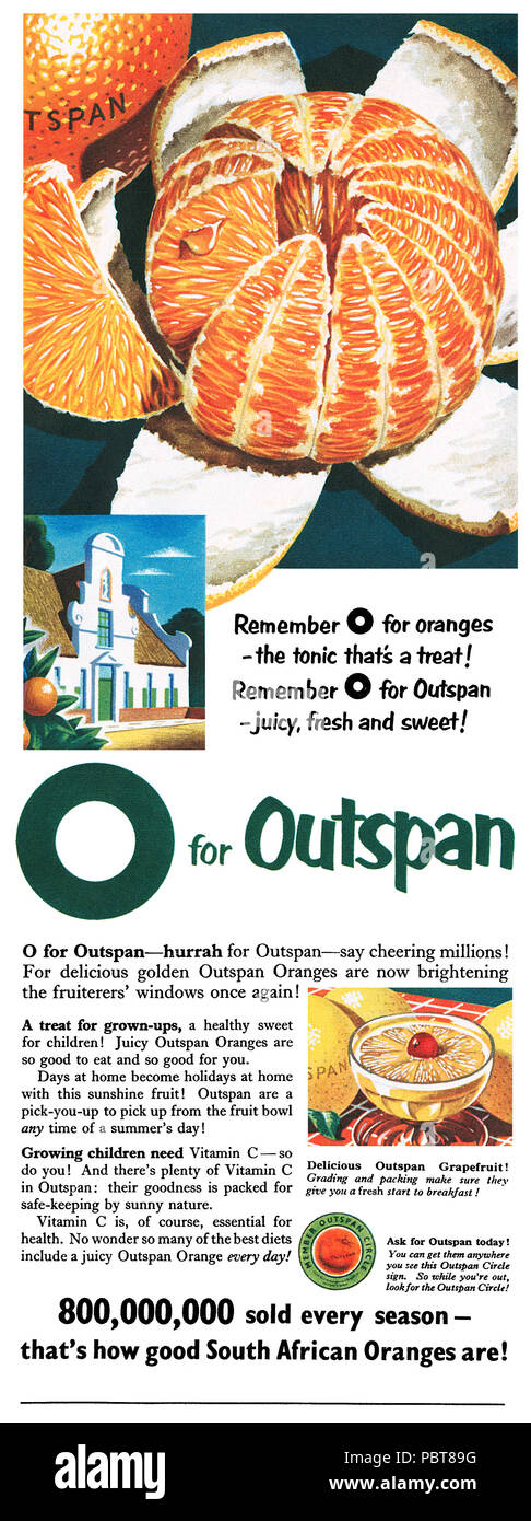 Vintage advert orange hi-res stock photography and images - Alamy
