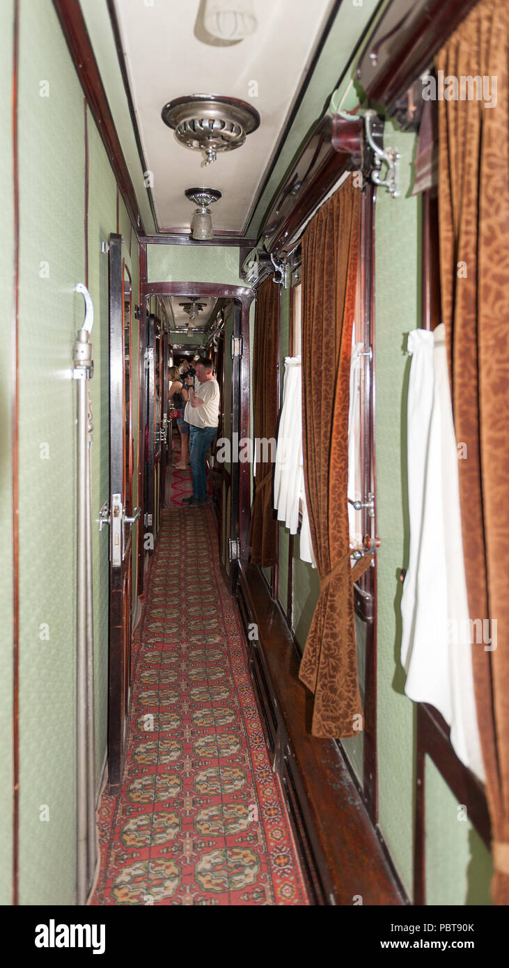 GORI, GEORGIA - JULY 21, 2014: Interior of the personal vagon of a ...