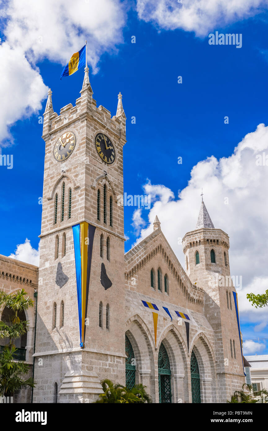 Clock tower of the Parliament Building, Bridgetown, Barbados Stock ...