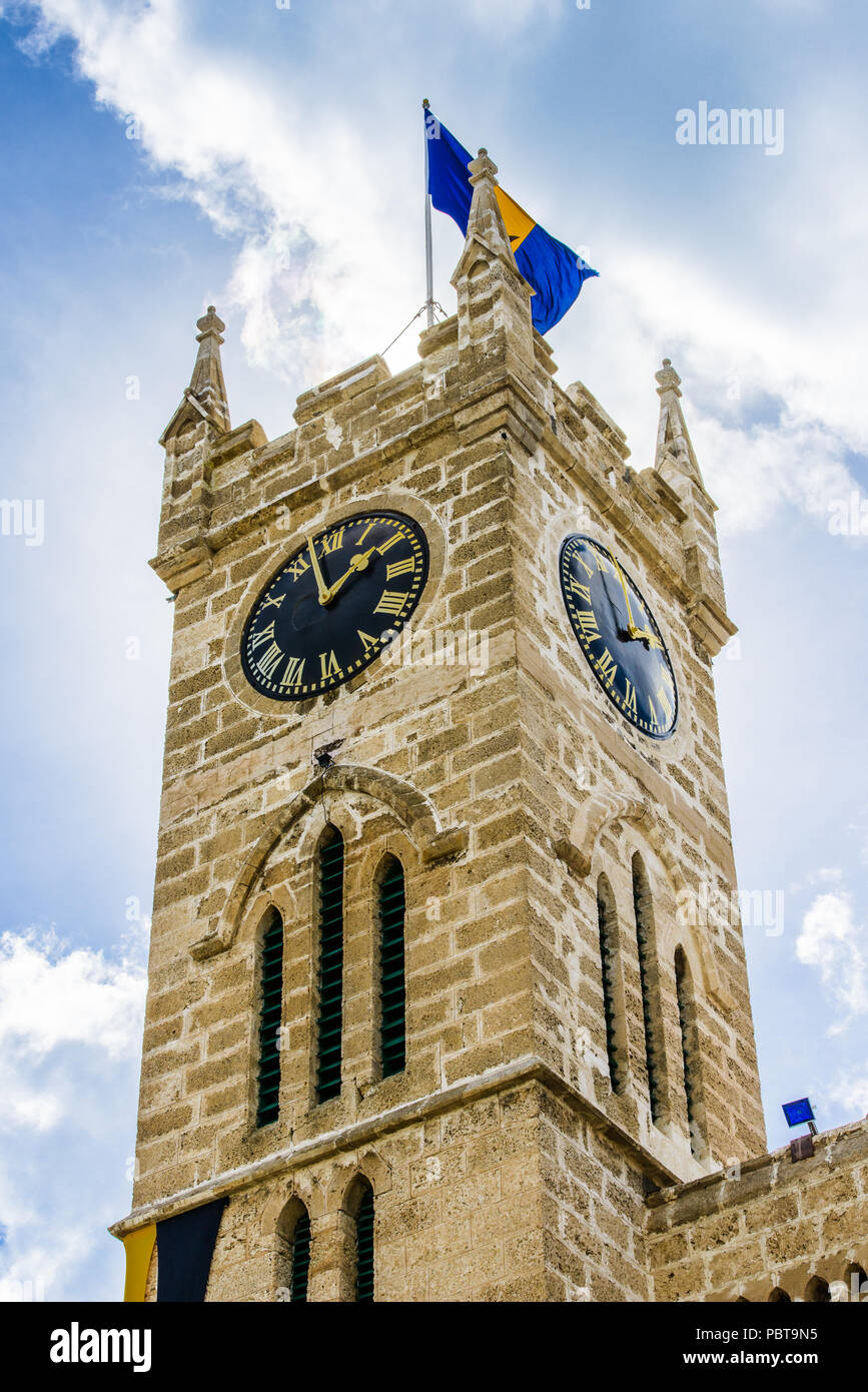 Clock tower of the Parliament Building, Bridgetown, Barbados Stock ...