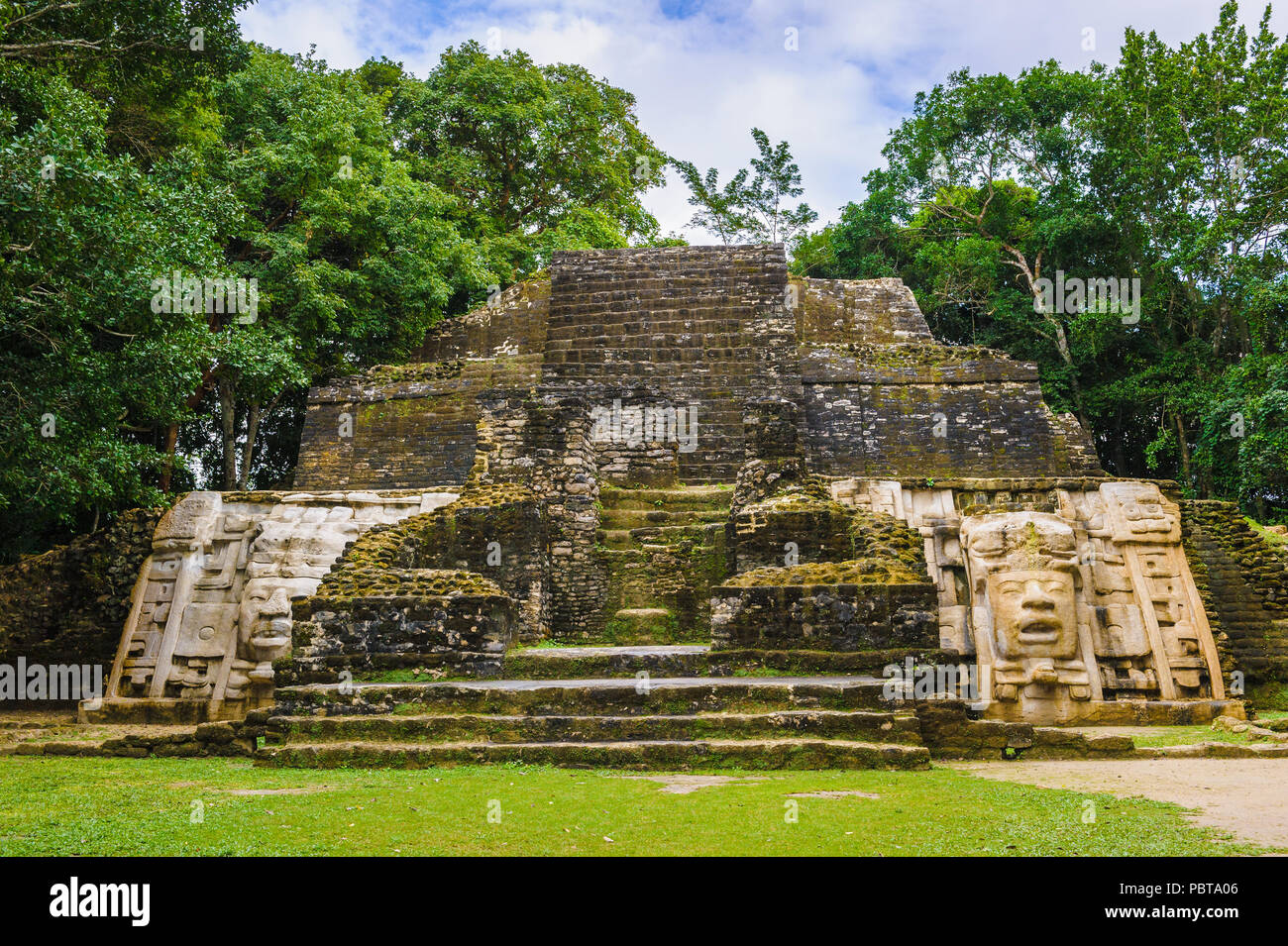 Maya temple in the rain forest Stock Photo - Alamy