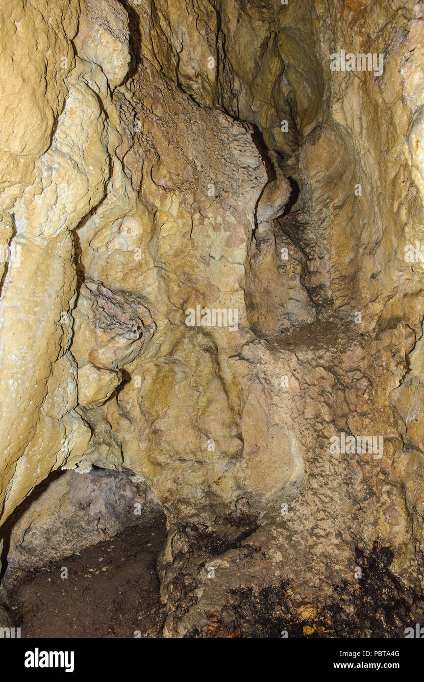 Gautemala, cave and its brown and yellow walls Stock Photo - Alamy