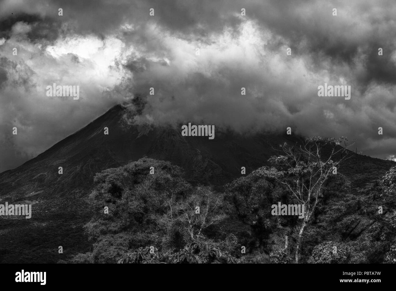 Arenal volcano Black and White Stock Photos & Images - Alamy