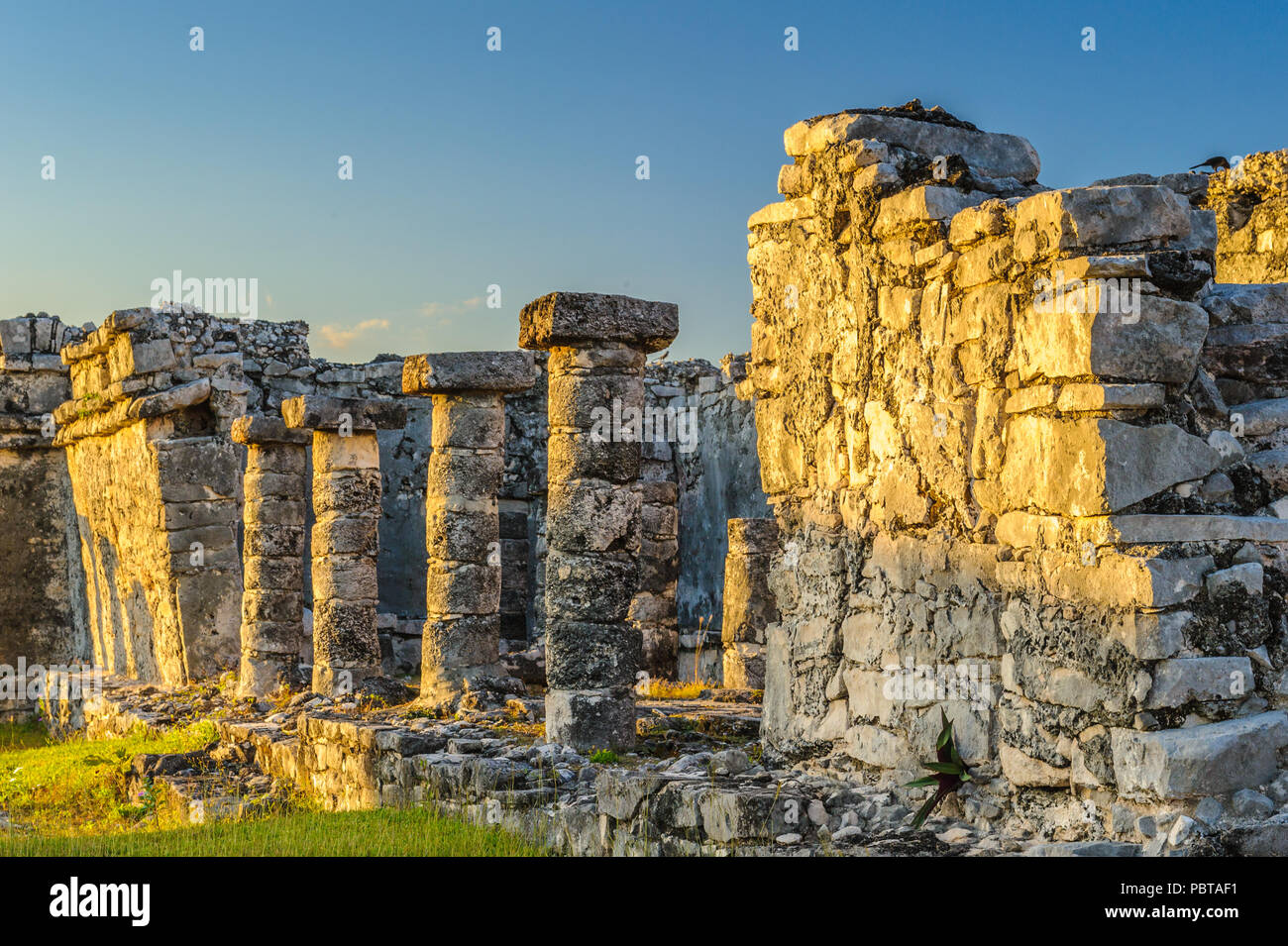 Mexico, Yucatan, Tulum, Mayan ruins, sunset Stock Photo - Alamy