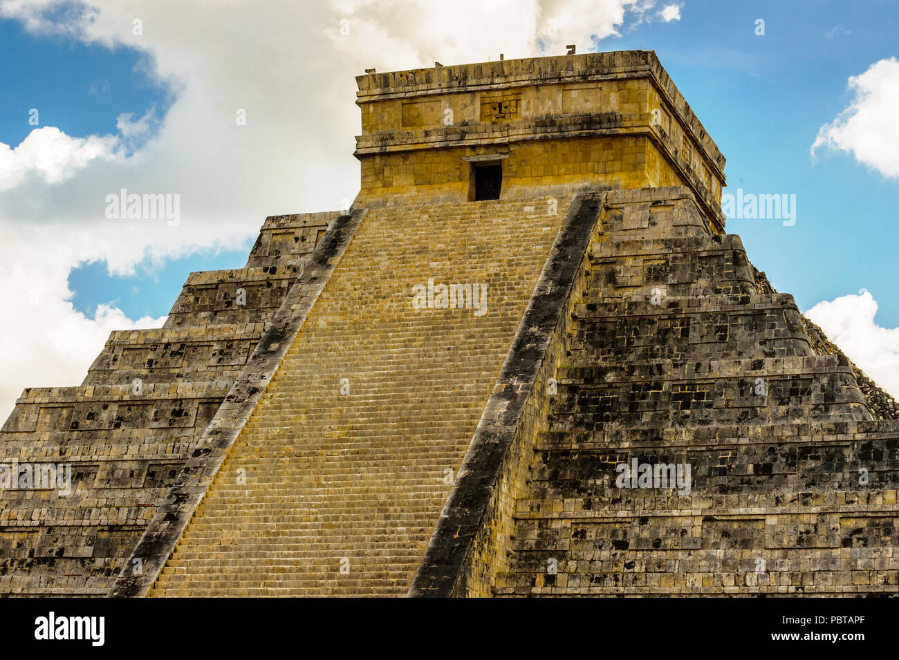 Ancient Mayan Pyramid in the Center of Chichen Itza, a large pre ...