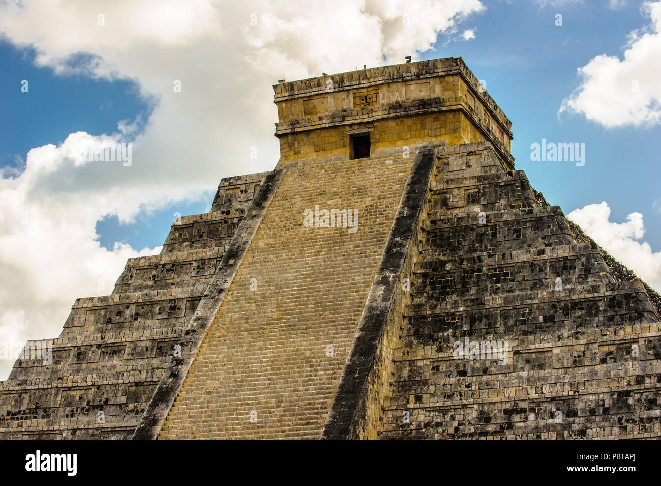 Ancient Mayan Pyramid in the Center of Chichen Itza, a large pre ...
