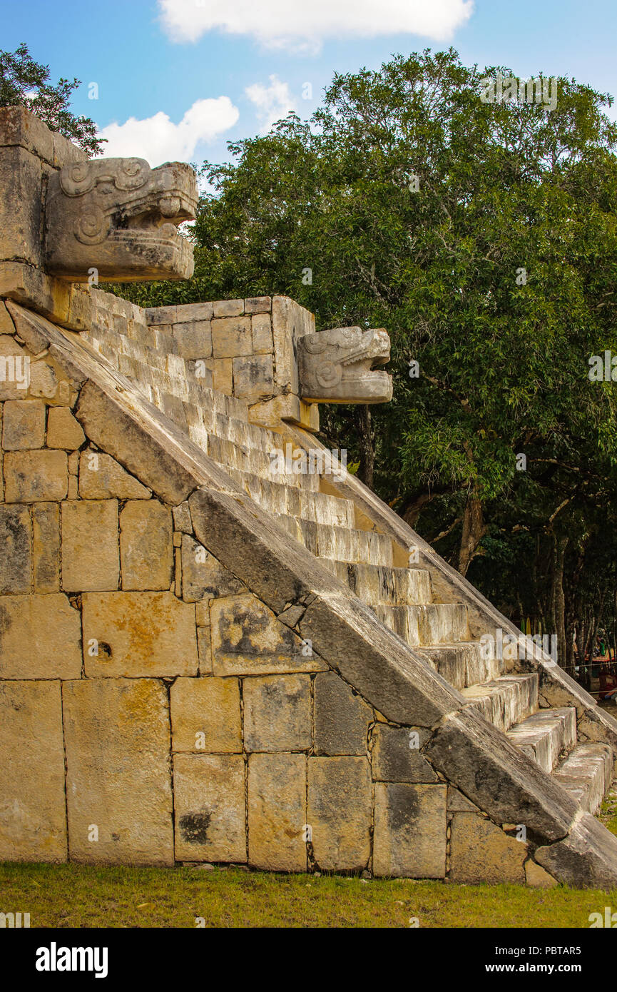 maya architecure of Chichen Itza, a large pre-Columbian city built by ...