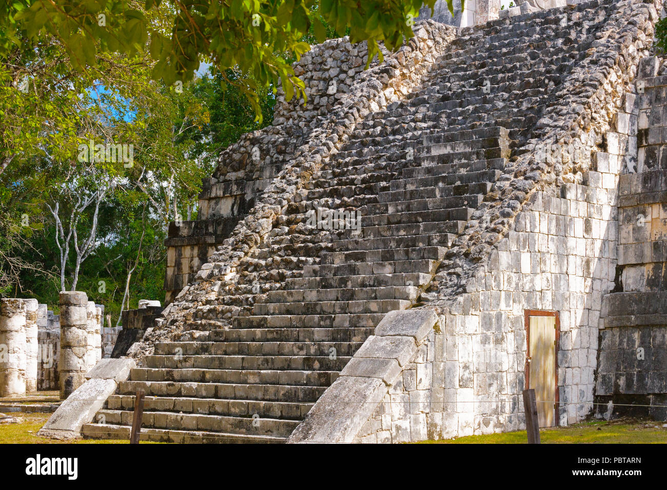Stairs of the mayan pyramid Chichen Itza, a large pre-Columbian city ...