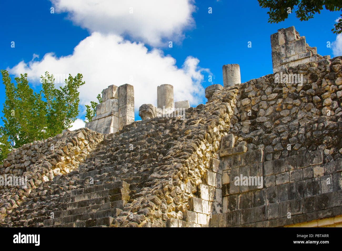 Stairs of the mayan pyramid Chichen Itza, a large pre-Columbian city ...