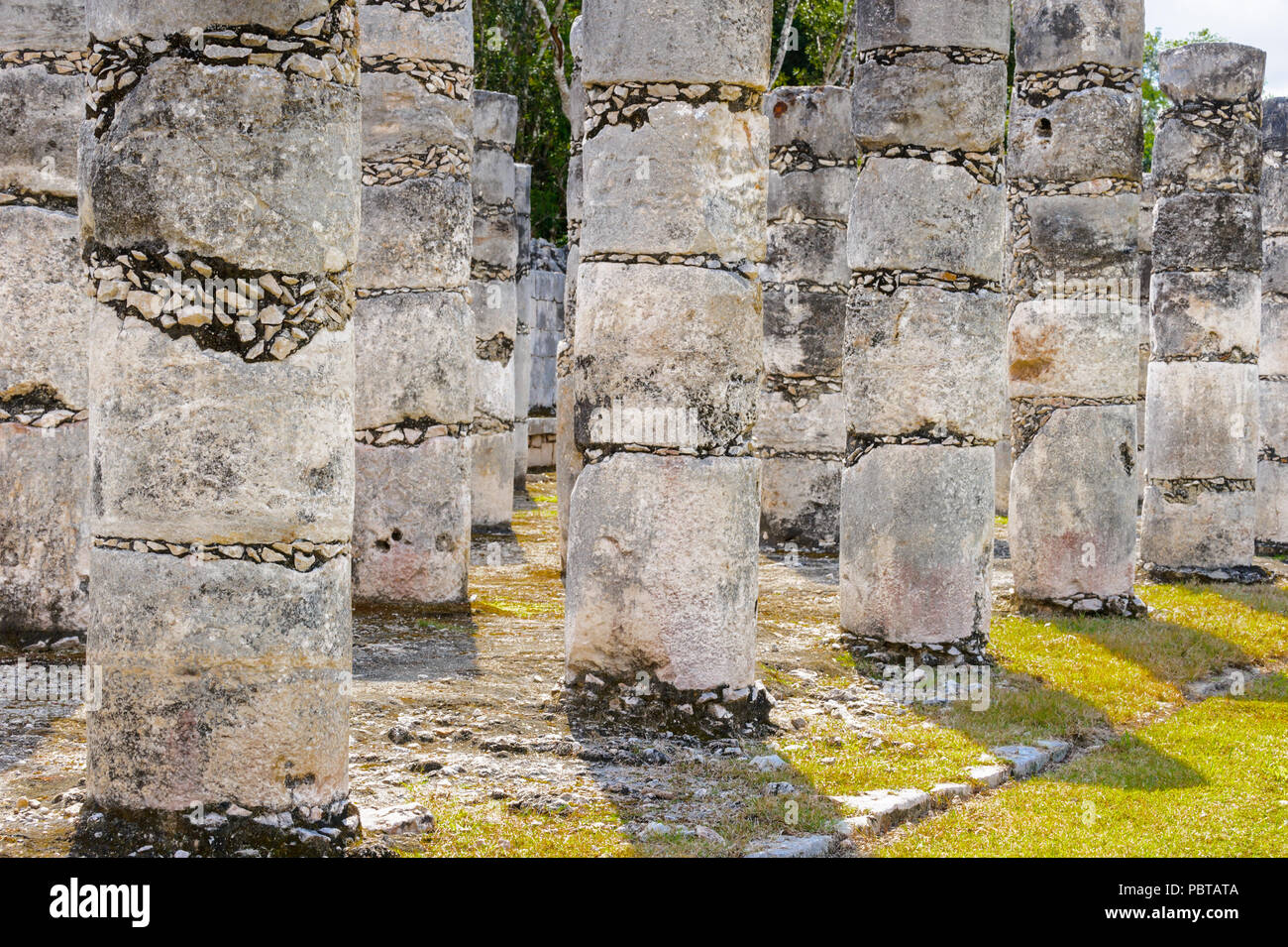 Maya architecture of Chichen Itza, a large pre-Columbian city built by ...