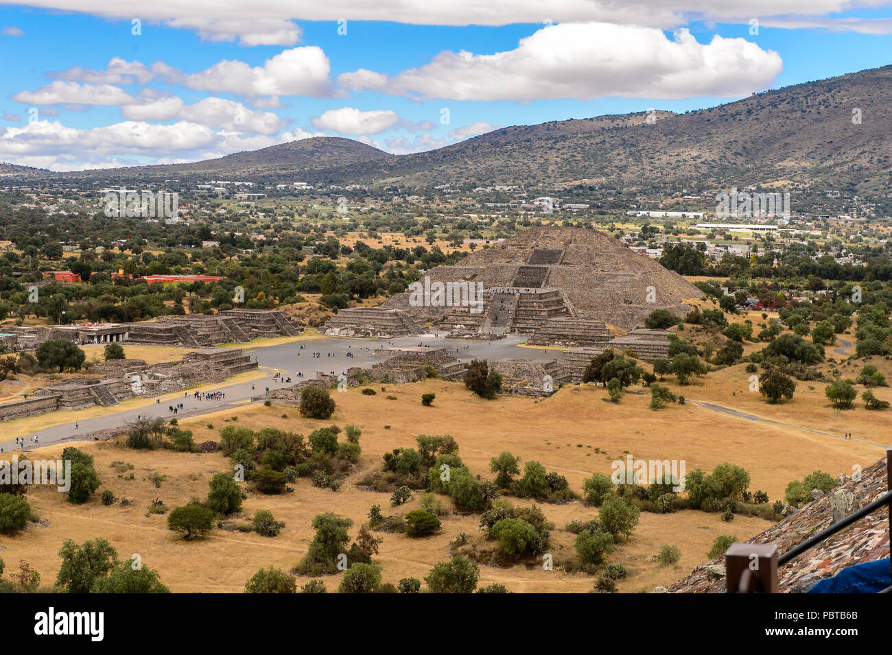 Moon Pyramid from the Piramide of the Sun, Teotihuacan, site of many ...