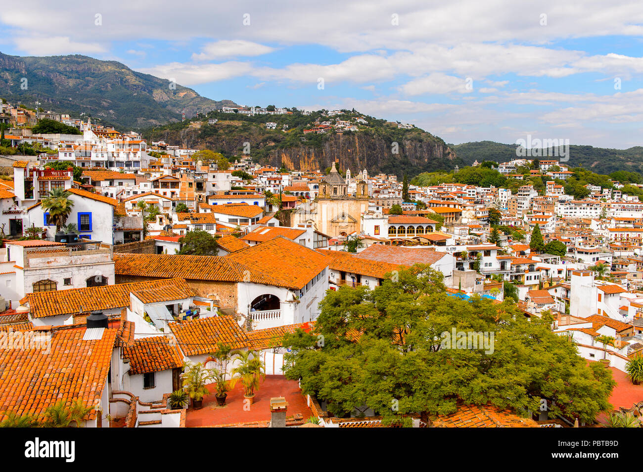 Panorama of Taxco, Mexico. The town is known because of its Silver ...