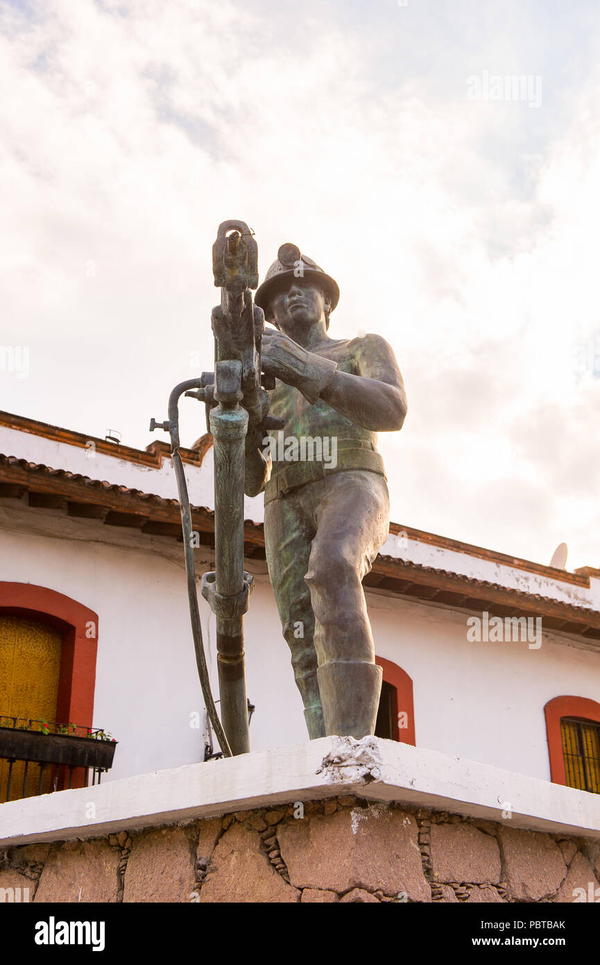 Monument to a miner, Taxco, Mexico. The town is known because of its ...