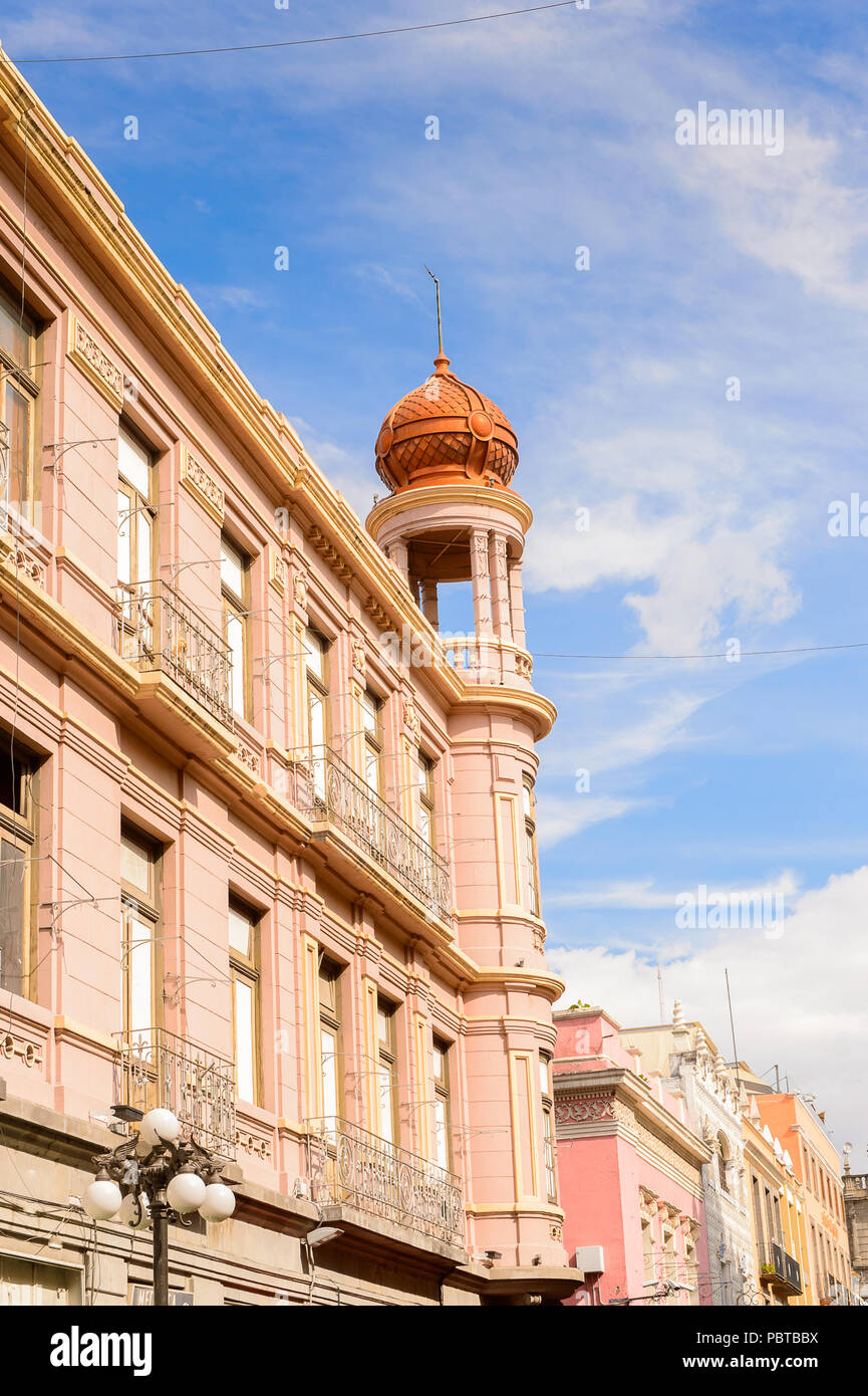 Architecture of historic centre of Puebla, Mexico. The city was founded ...