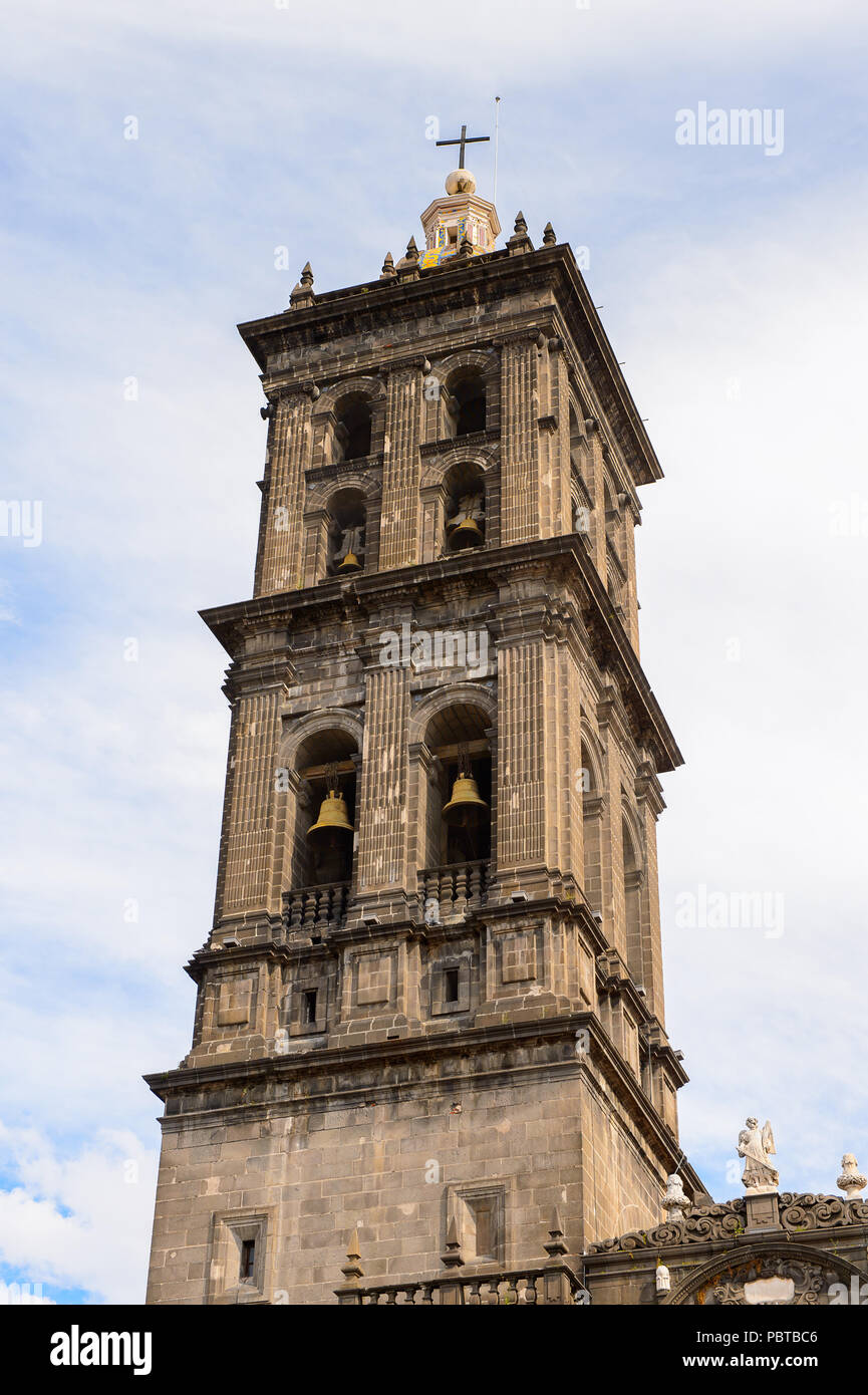 Puebla Cathedral, a Roman Catholic church in the city of Puebla, Mexico ...