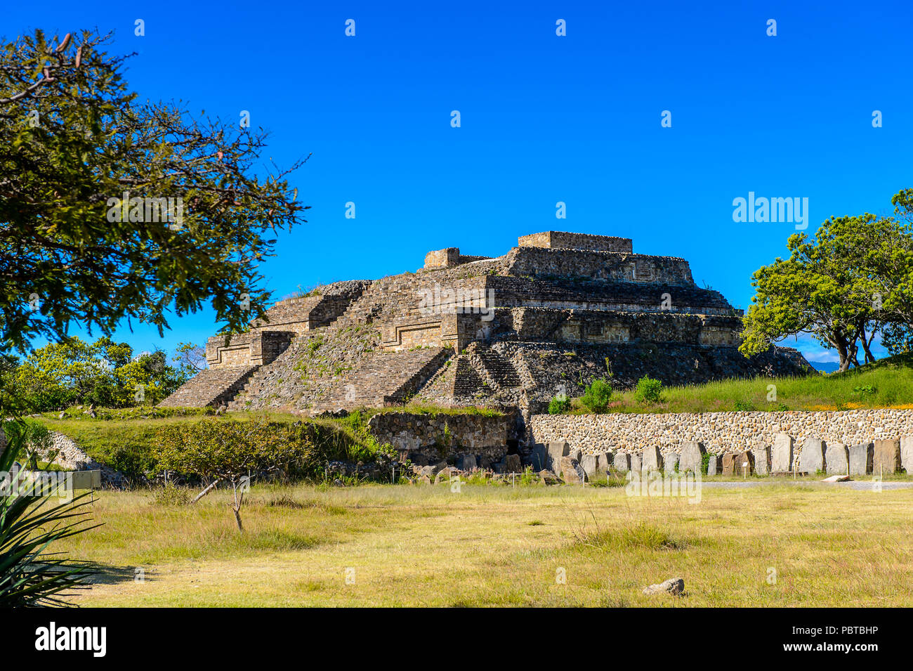Pyramid of Monte Alban, a large pre-Columbian archaeological site ...