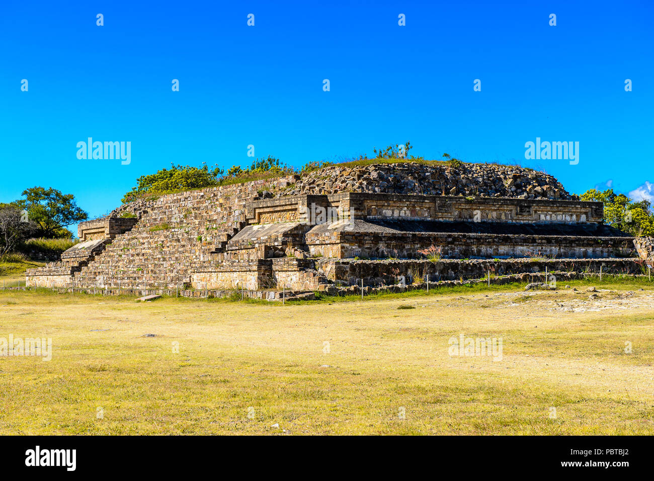 Pyramid of Monte Alban, a large pre-Columbian archaeological site ...